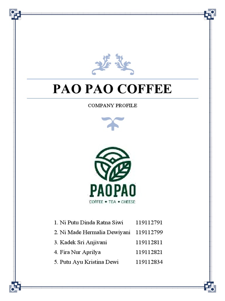 Pao Pao Coffee: Menu dan Profil Usaha | PDF