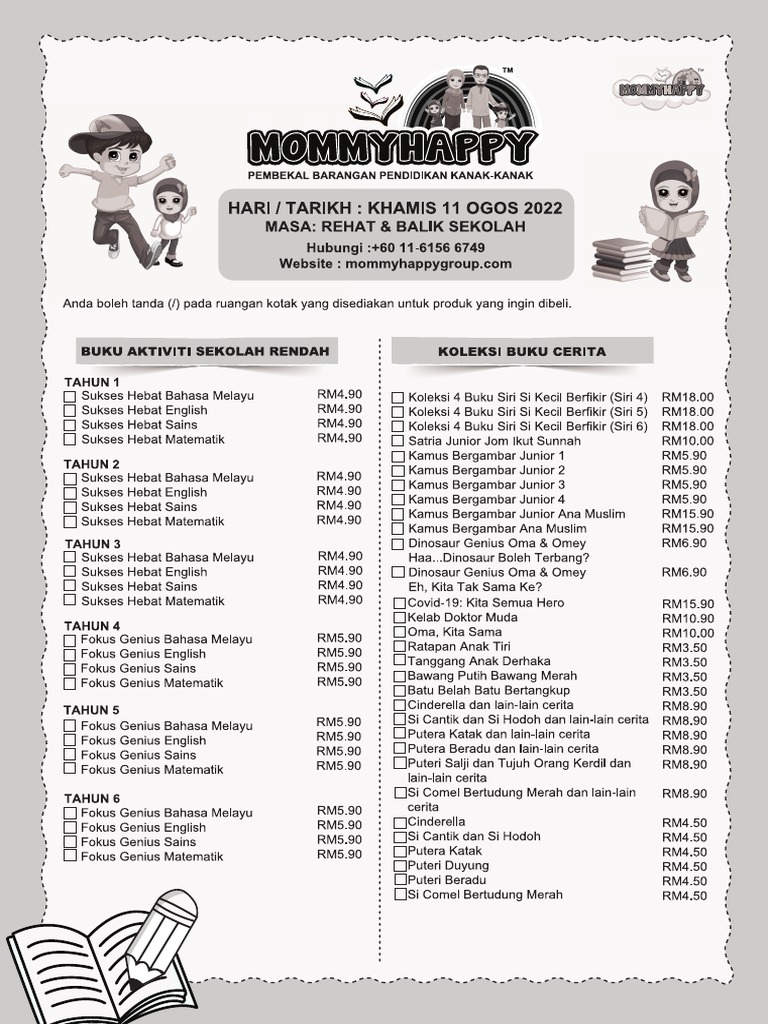 Contoh Flyers Sekolah/tadika Barangan Mommyhappy by Ebuhouse | PDF