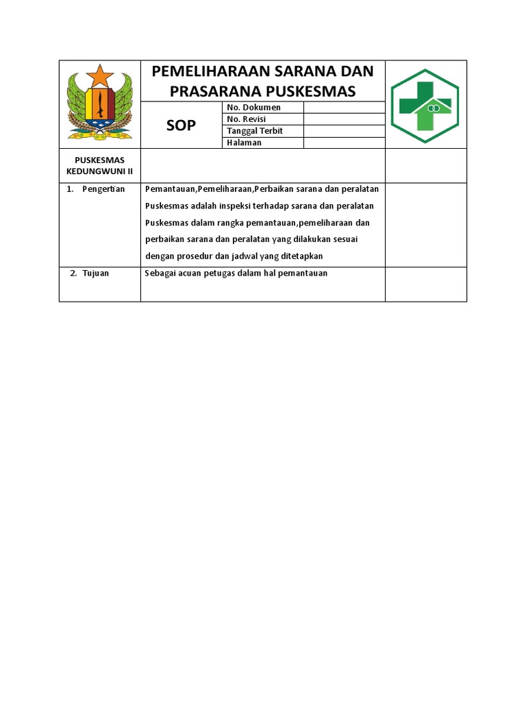 Pemeliharaan Sarana Dan Prasarana Puskesmas | PDF