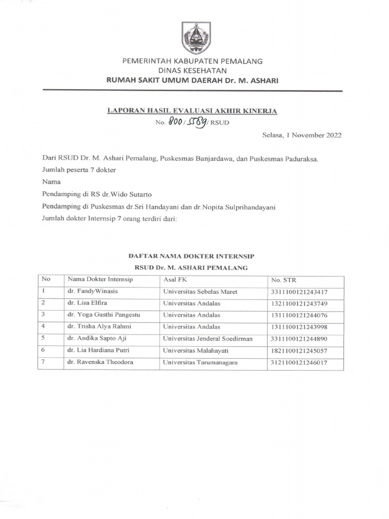 Laporan Hasil Evaluasi Kinerja | PDF