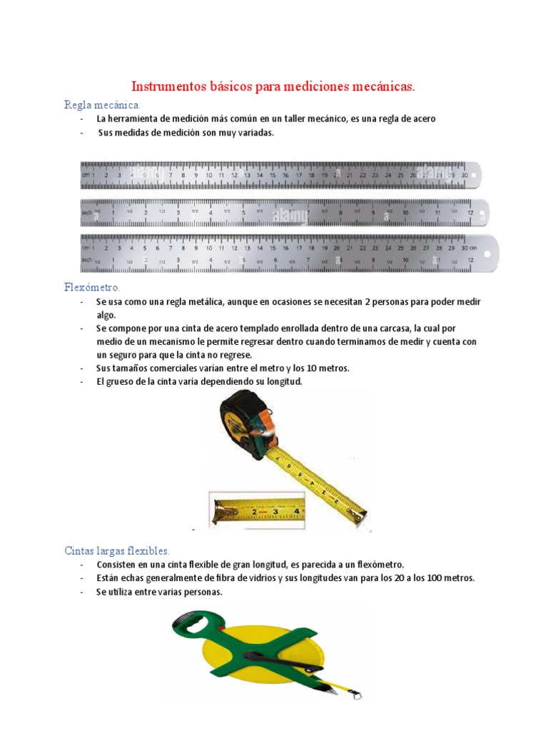 Instrumentos básicos y avanzados para realizar mediciones mecánicas con precisión | PDF ...