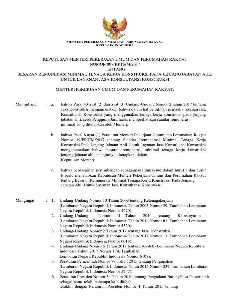 Keputusan Menteri Pekerjaan Umum Dan Perumahan Rakyat | PDF