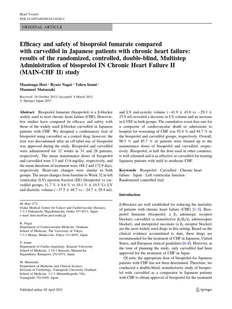 Bisoprolol VS Carvedilol | PDF | Heart Failure | Blood Pressure
