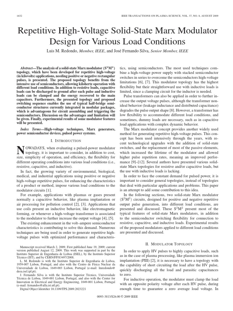 Repetitive High-Voltage Solid-State Marx Modulator | PDF | Capacitor ...