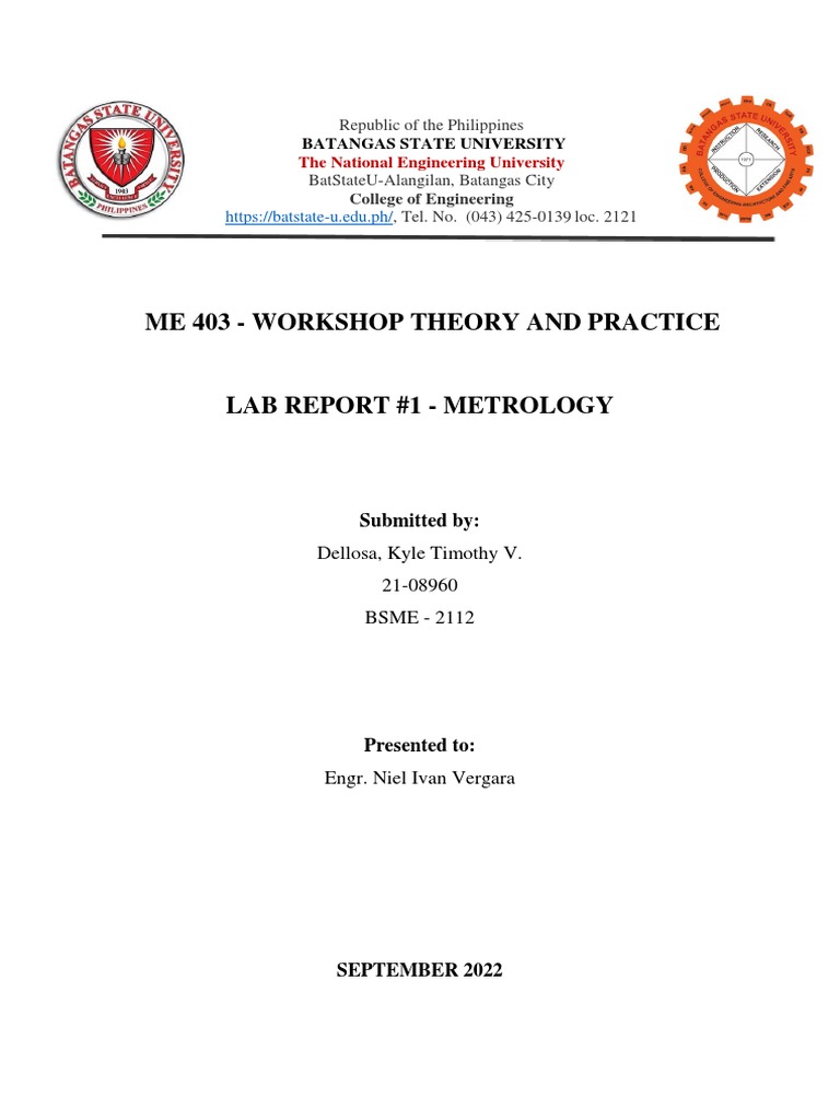 Laboratory Report 1 Dellosa | PDF | Metrology | Measurement