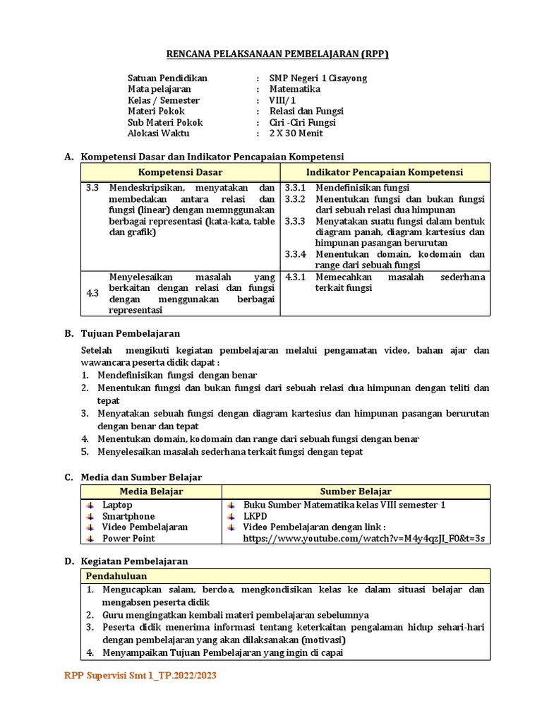 RPP CirCiri Fungsi - Supervisi | PDF