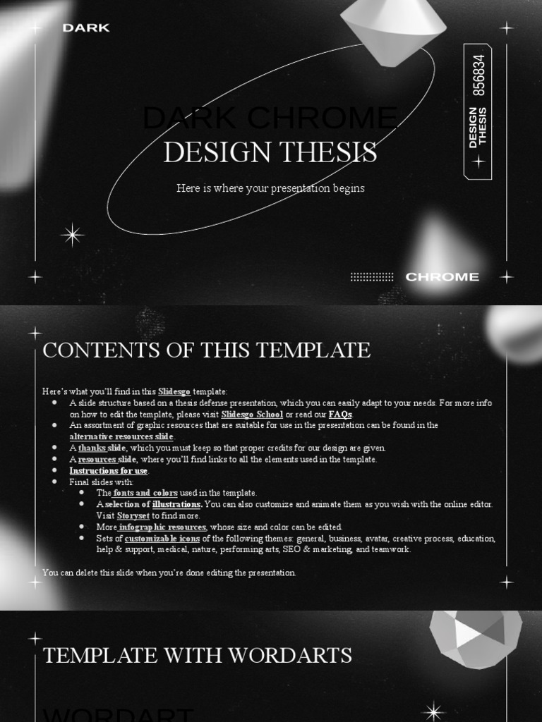 Dark Chrome Design Thesis by Slidesgo | PDF | Planets | Solar System