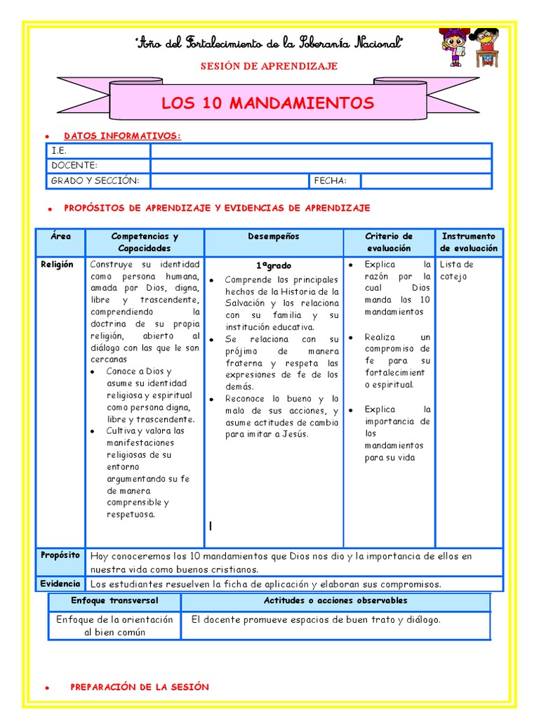 Actividades sobre los 10 Mandamientos | PDF | Moisés | Dios