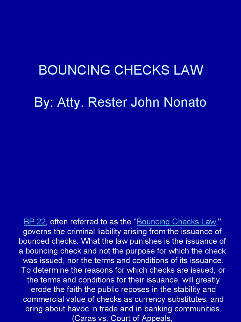 Understanding Bouncing Checks Law | PDF | Cheque | Justice