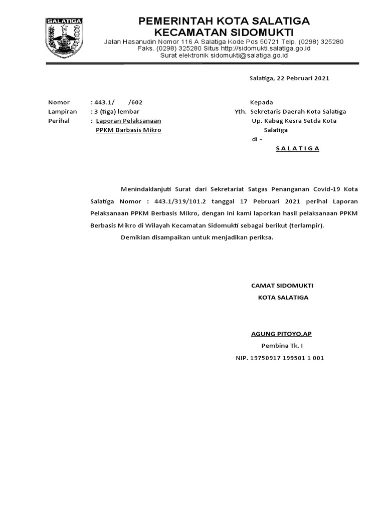 Laporan PPKM dan Bansos Sidomukti | PDF