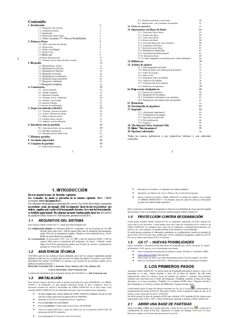Manual Chess Assistant 17 | PDF | Ventana (informática) | Archivo de ...