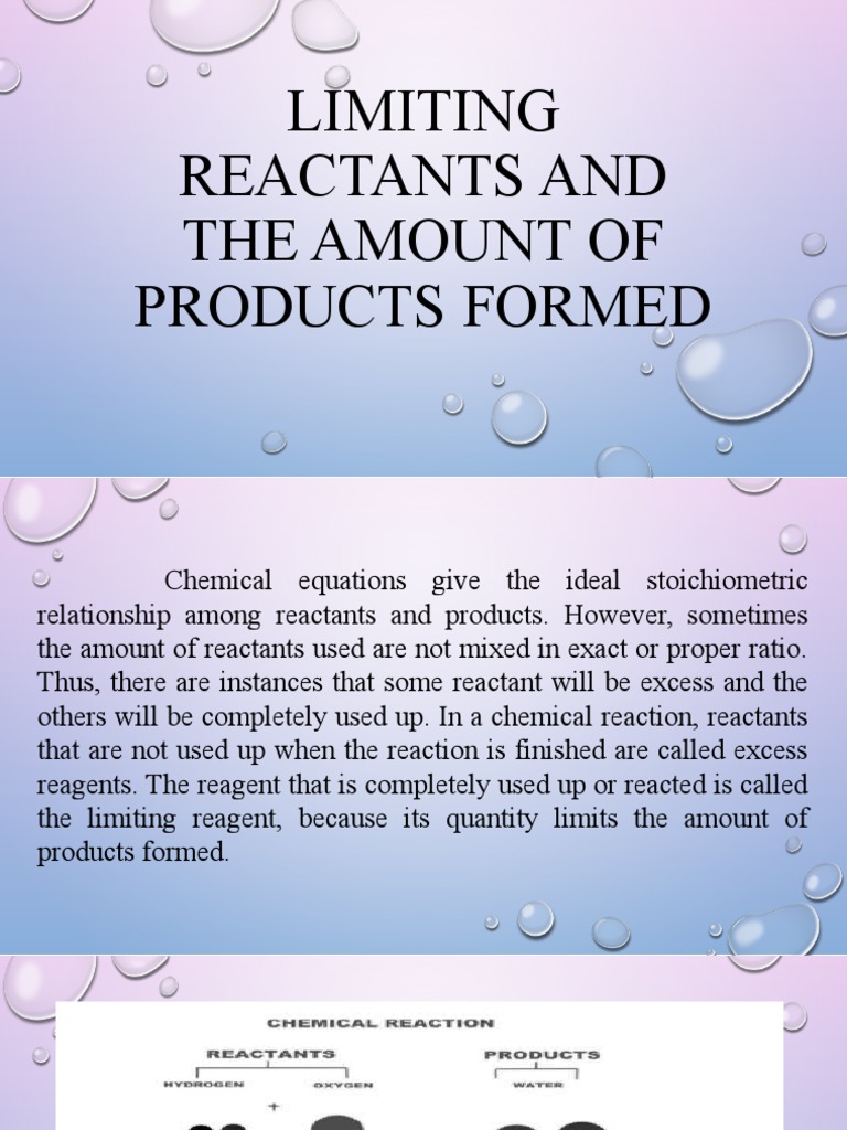 Limiting Reactants and The Amount of Products Formed | Download Free ...