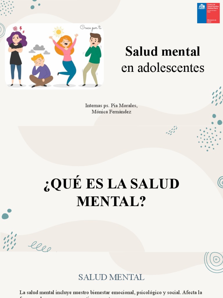 Salud Mental En Adolescentes Pdf Salud Mental Adolescencia