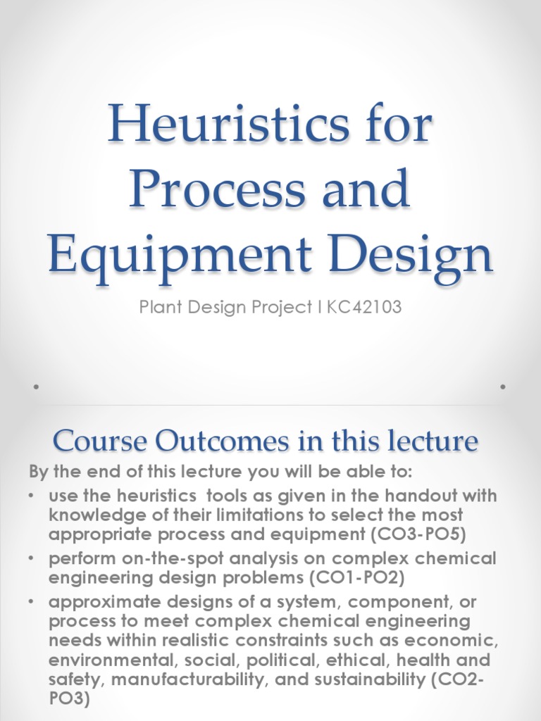 Lecture 4 Heuristics For PED | PDF | Engineering | Chemical Reactor