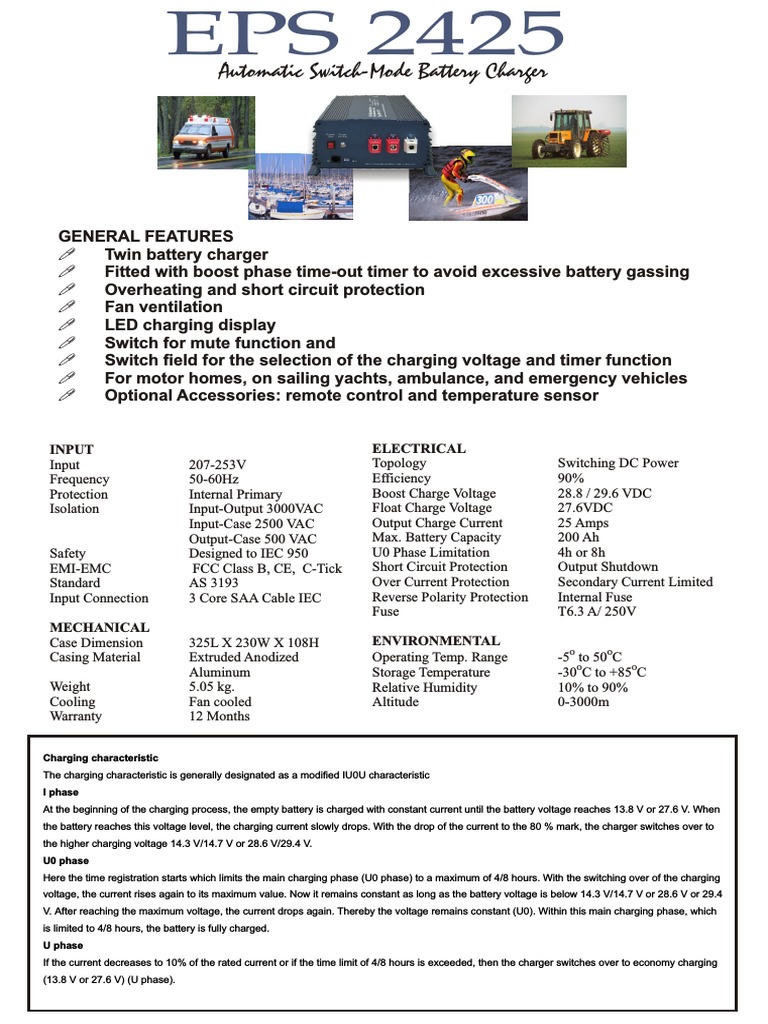 Chargeur Batteries 24V EPS 2425 | PDF | Battery Charger | Electronics