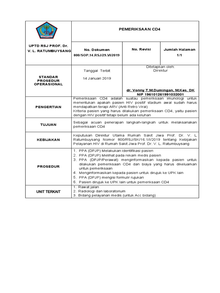 SPO Pemeriksaan CD4 | PDF