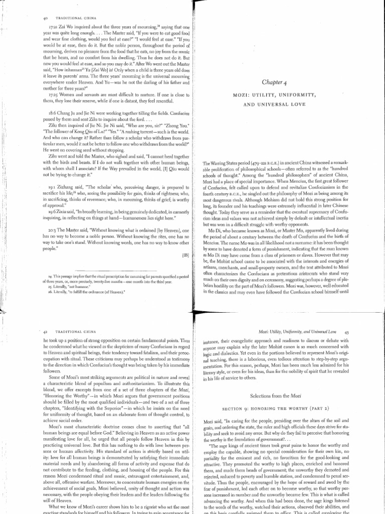 T2 Mozi - Utility, Uniformity, and Universal Love | PDF