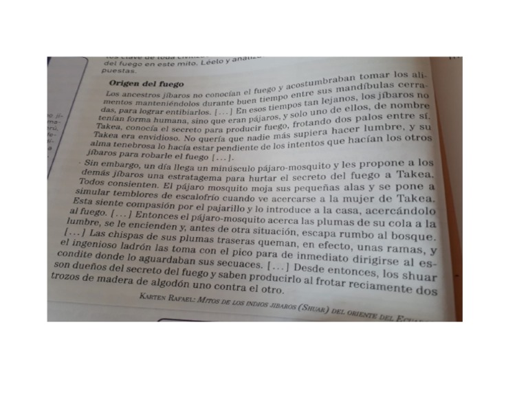 Lectura origen del fuego, taller de comprensión y producción de textos ...
