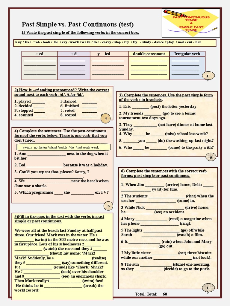 Past Simple vs. Past Continuous Test | PDF | Linguistics
