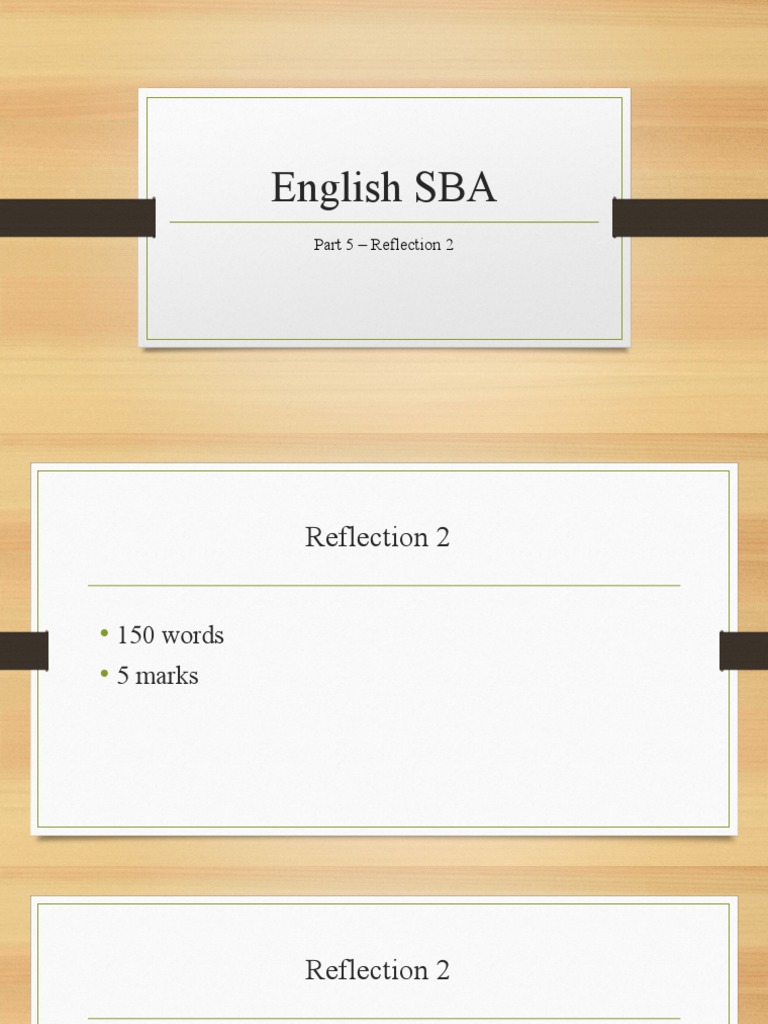 English SBA Reflection 2 Guide | PDF | Poetry | Metaphor