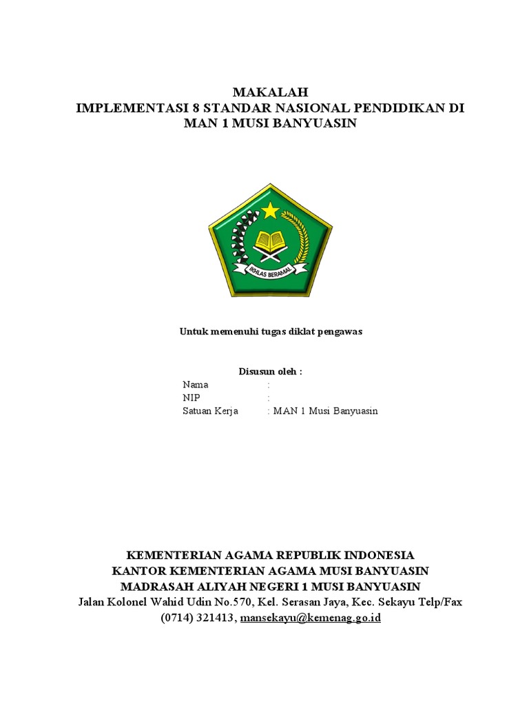 Implementasi Standar Pendidikan di MAN 1 | PDF | Karier & Perkembangan