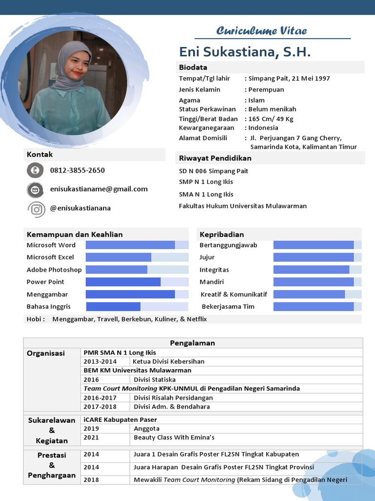 Curriculume Vitae - Eni Sukastiana, S.H. | PDF