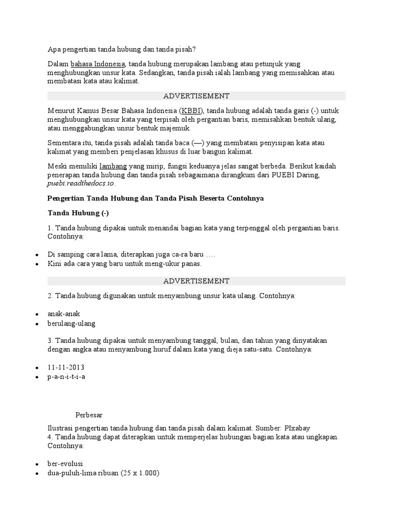 Pengertian dan Fungsi Tanda Hubung dan Tanda Pisah | PDF