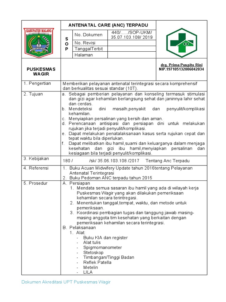 Sop Anc Terpadu | PDF