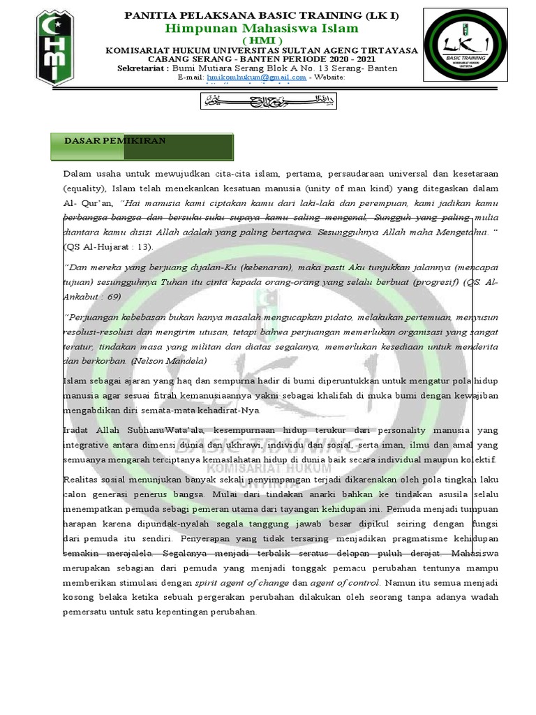 Proposal LK 1 Basic Training | PDF