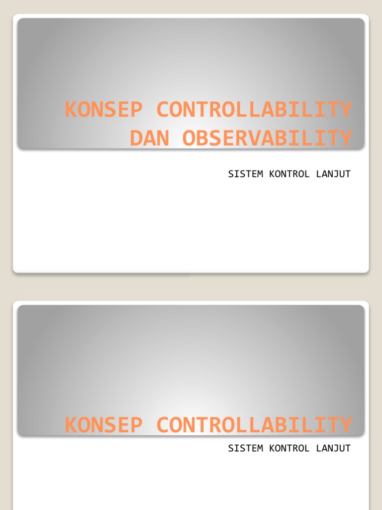KONSEP CONTROLLABILITY DAN OBSERVABILITY Edited | PDF