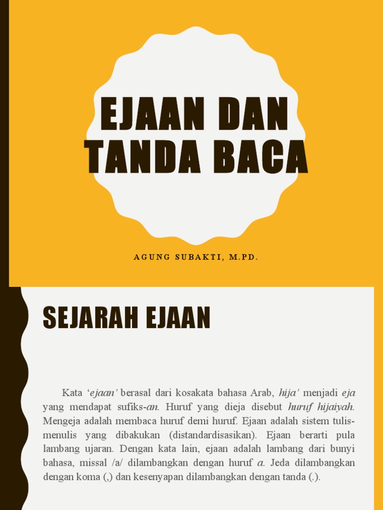 Ejaan dan Tanda Baca dalam Bahasa Indonesia | PDF