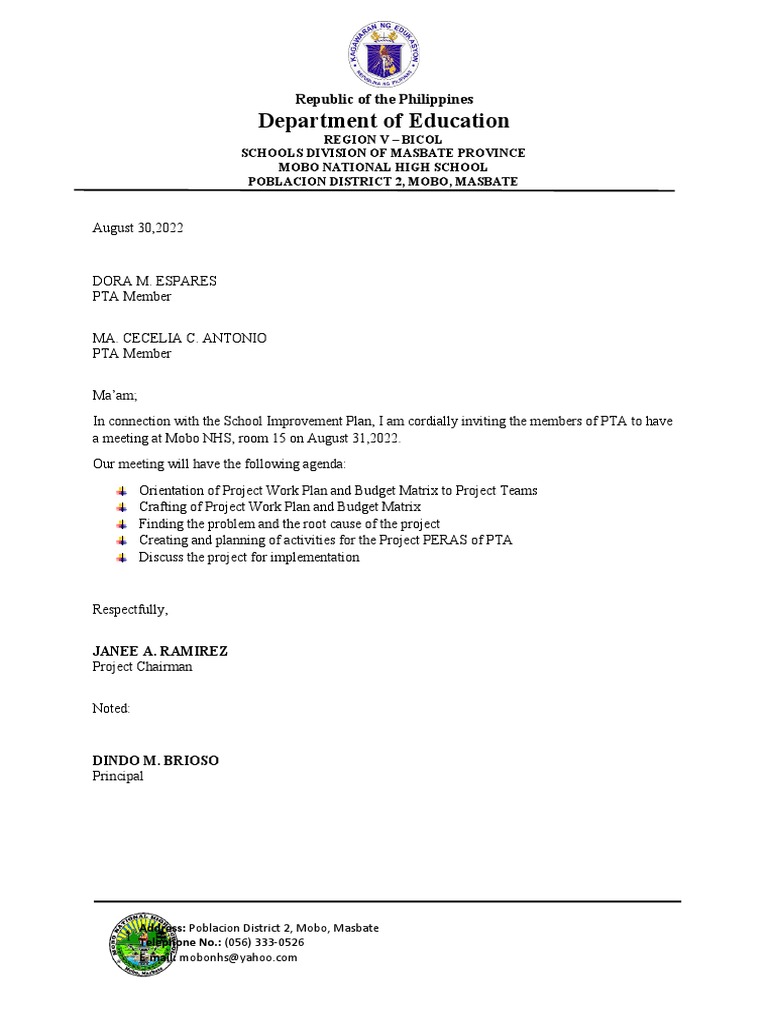 Letter of Communication | PDF