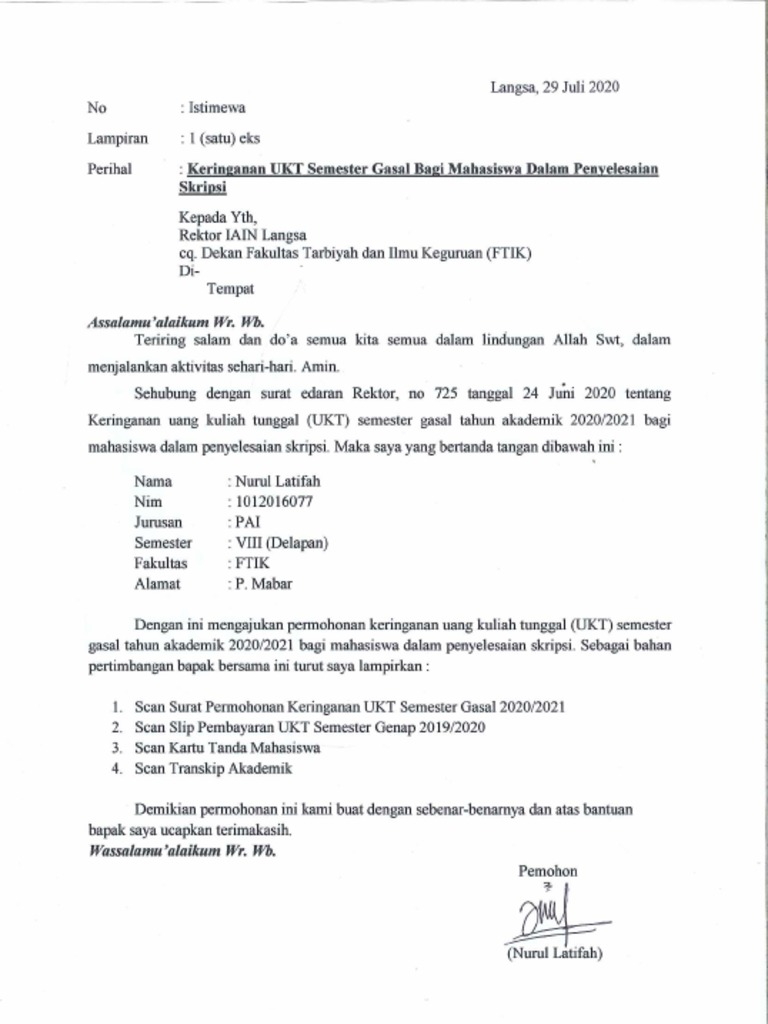 Surat Bebas Ukt | PDF