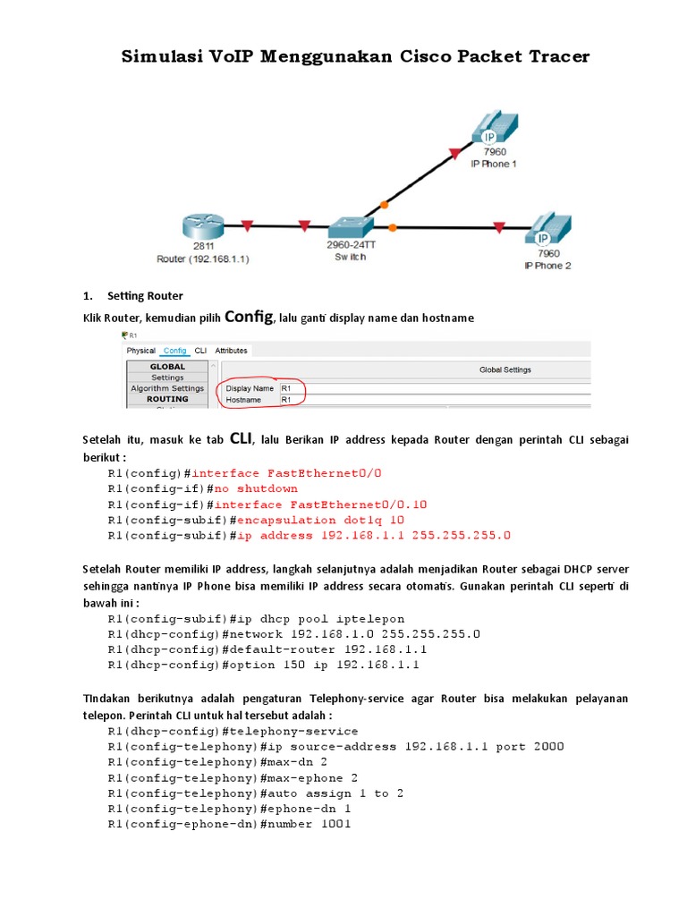 Simulasi VoIP Menggunakan Cisco Packet Tracer | PDF