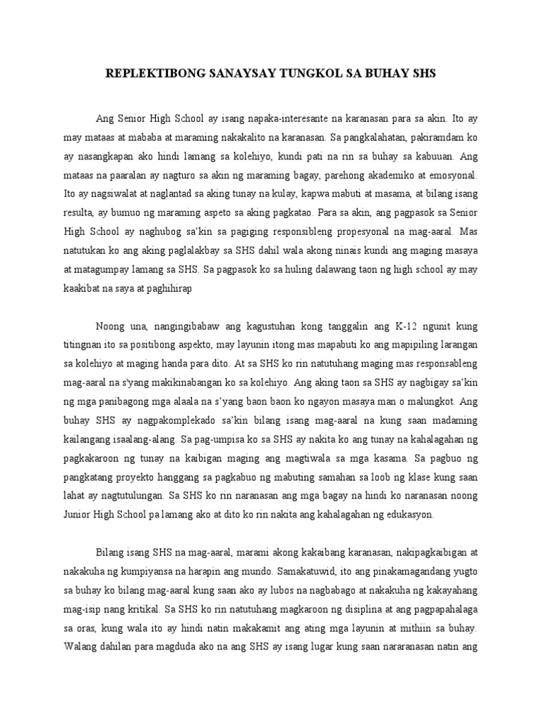 Replektibong Sanaysay Pdf