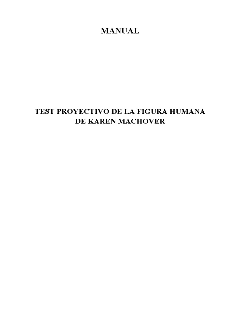 Manual Test Machover | PDF | Hombre | Masculinidad