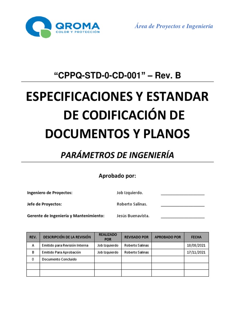 CPPQ-STD-0-CD-001 - Especificaciones y Estandar para Codificación de Documentos y Planos Rev. B ...