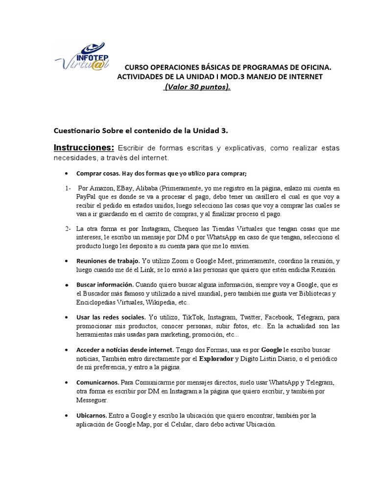 Actividad 1 Módulo 3 | PDF | Internet | Informática