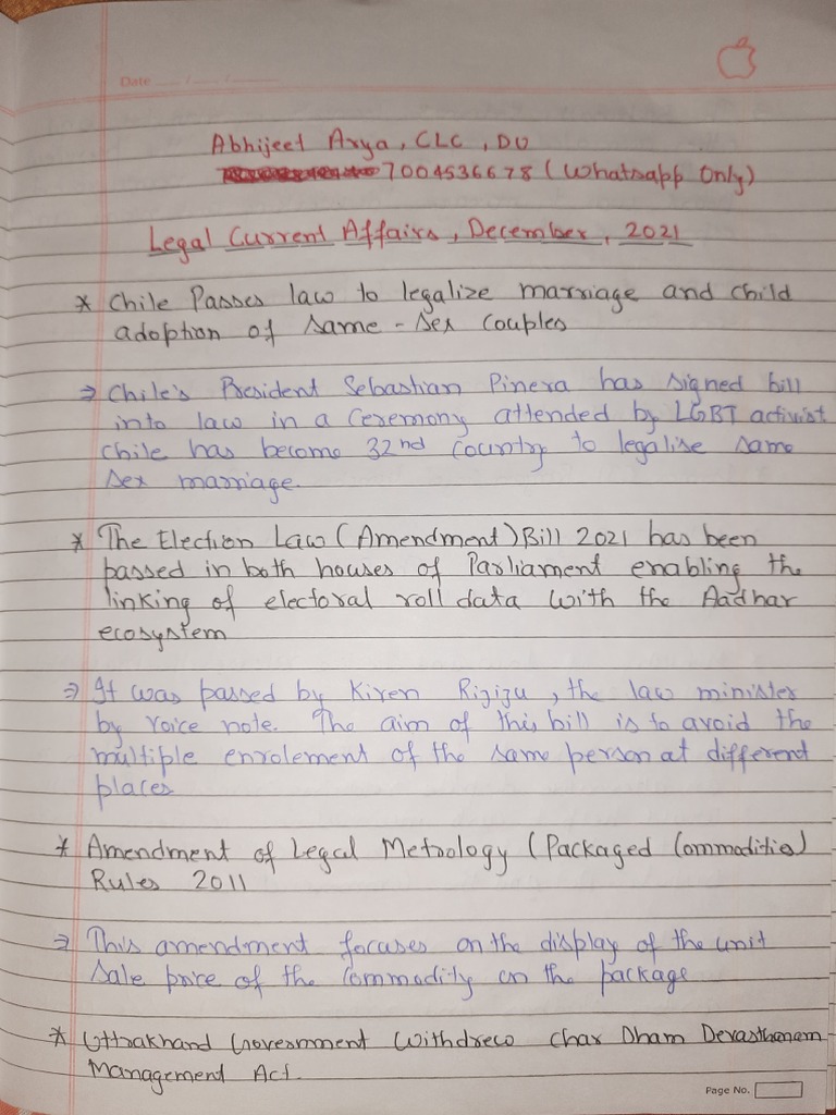 December Legal Current by Abhijeet Arya | PDF | Politics | Social Science