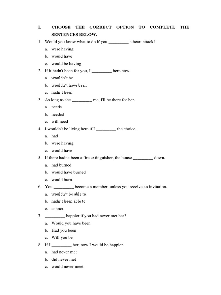 Conditional Exercises with Answers | PDF