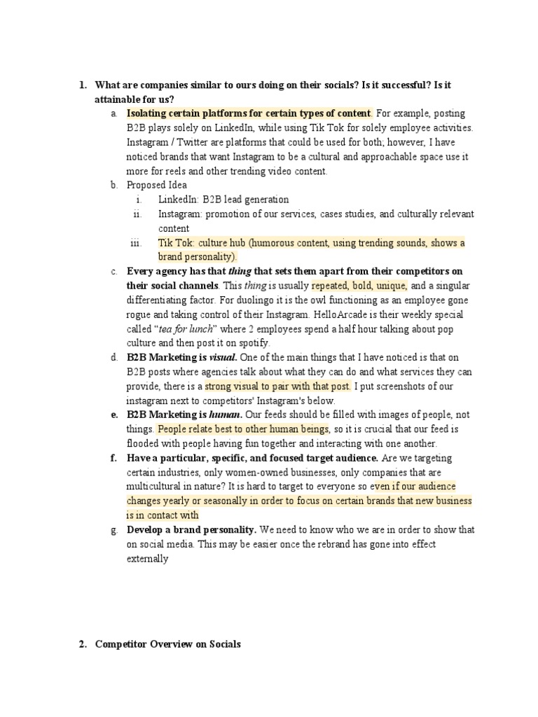 B2B Compilation Document | PDF | Social Media | Popular Culture & Media ...