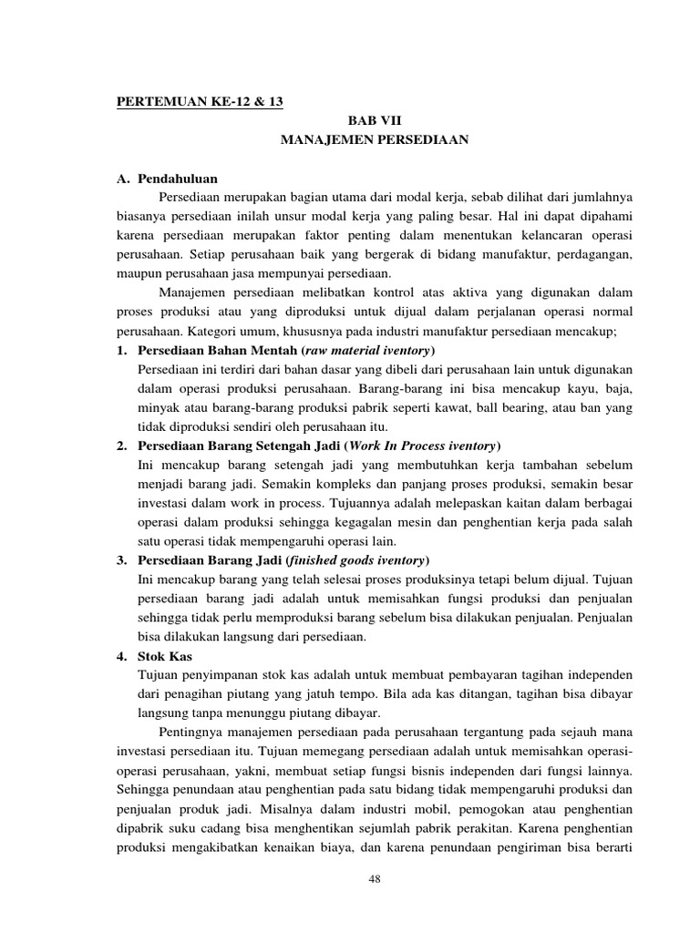 Pertemuan Ke-13 Manajemen Persediaan (Lanjutan) | PDF