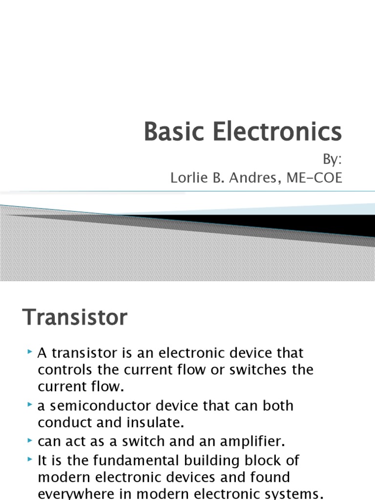 L4 Basic-Electronics | PDF | Field Effect Transistor | Transistor