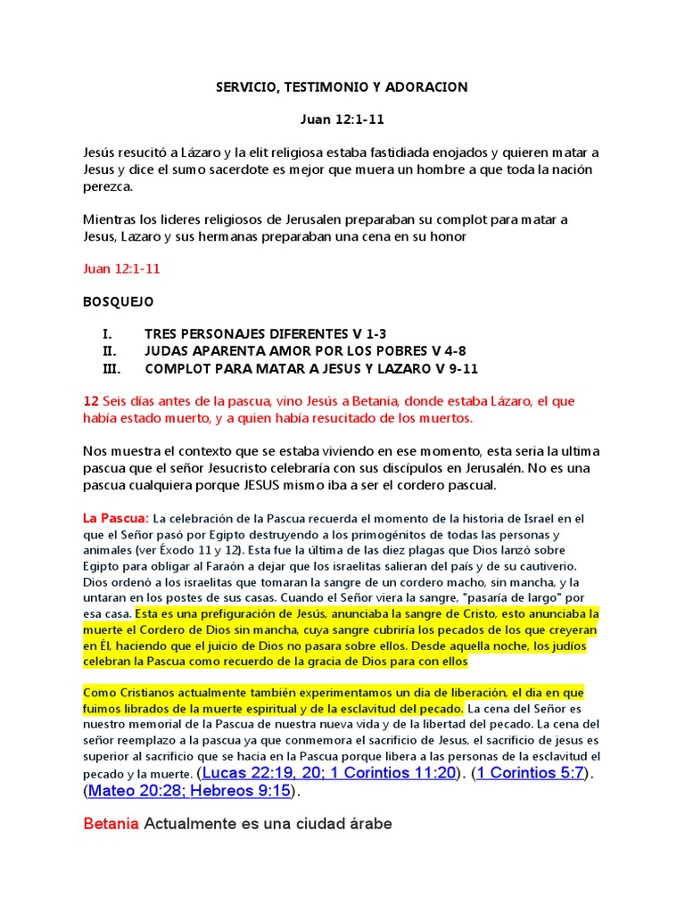 Juan 12 | PDF | Jesús | Pascua de Resurrección