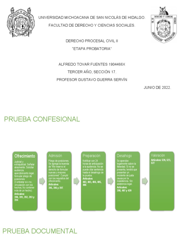 Pruebas Derecho Procesal | PDF | Justicia | Crimen y violencia