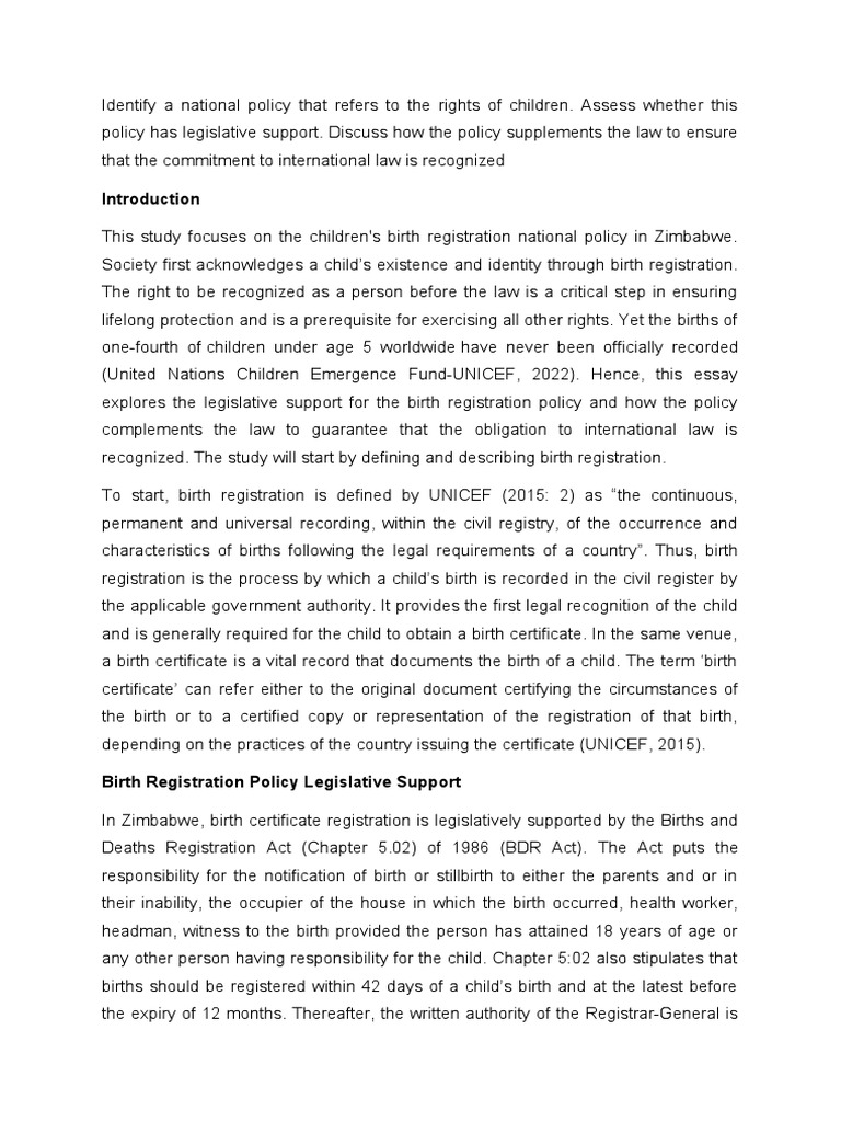 Birth Reg Policy | PDF | Birth Certificate | Social Institutions