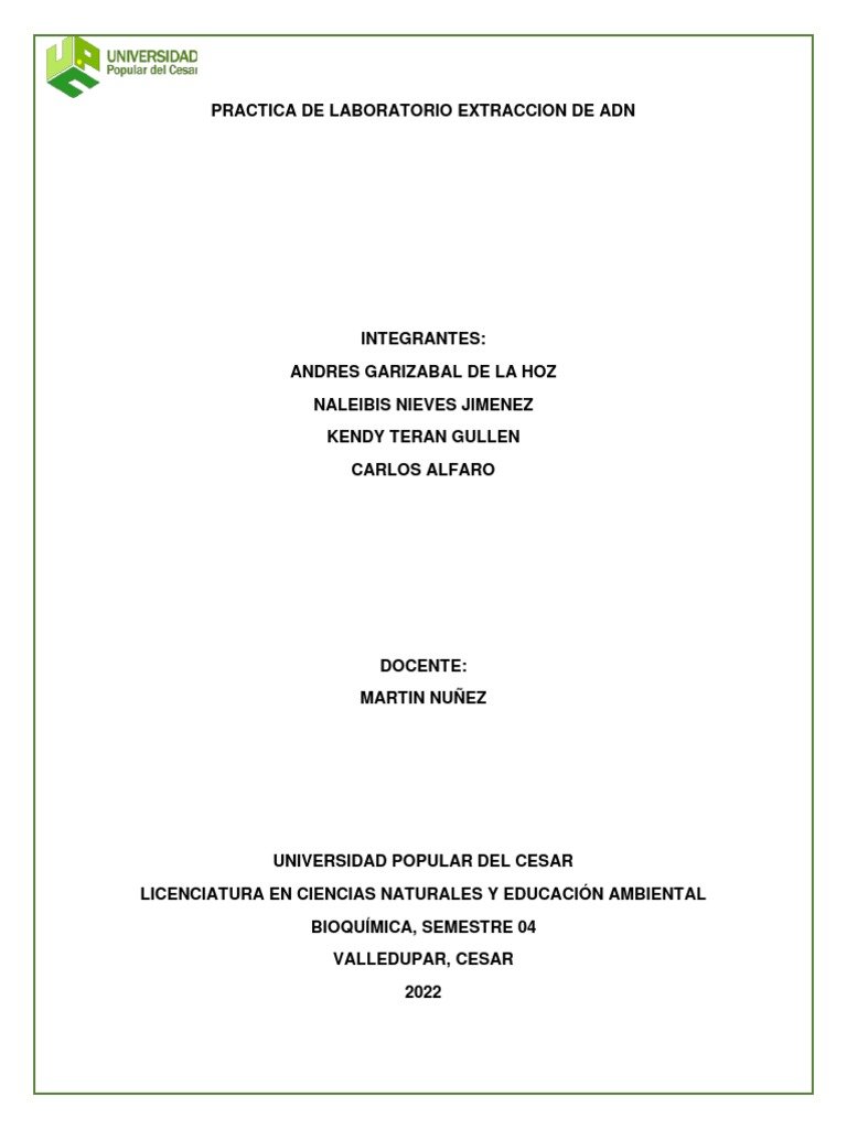 Laboratorio de Extraccion de ADN | PDF | Adn | Ribosoma