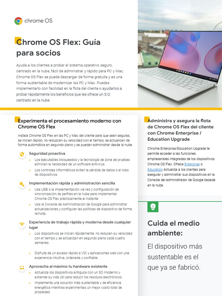 ES-419 - Spanish (Latin American) - (PARTNER) Chrome OS Flex One-Pager | PDF | Computación en la ...