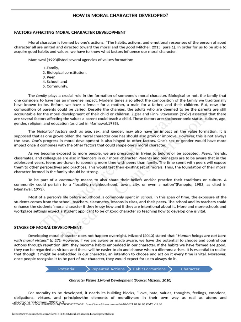 Moral Character Development | PDF | Adolescence | Morality