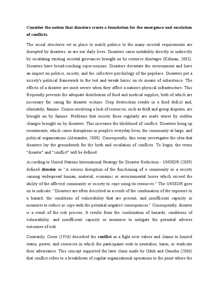 Disaster and Conflict | PDF | Risk | Hazards
